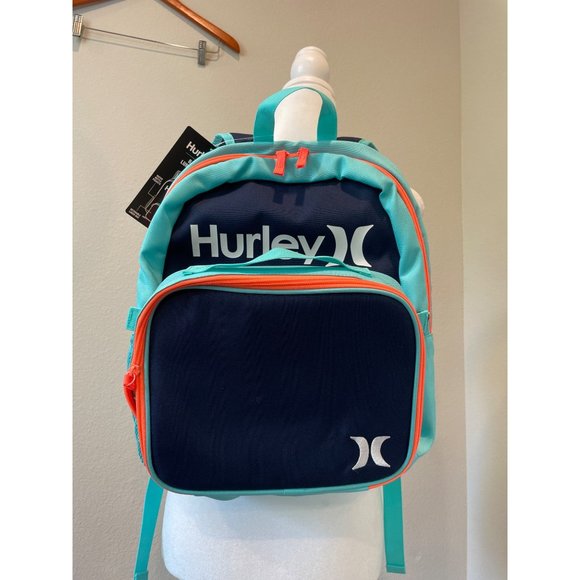 Hurley | Accessories | Nwt Hurley 2piece Navy Teal Backpack Lunch Bag ...